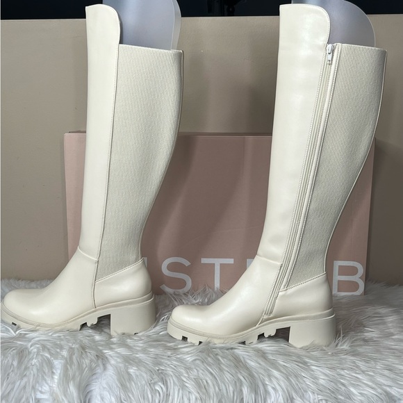 JustFab | Shoes | Just Fab Cream Knee High Lug Boots | Poshmark